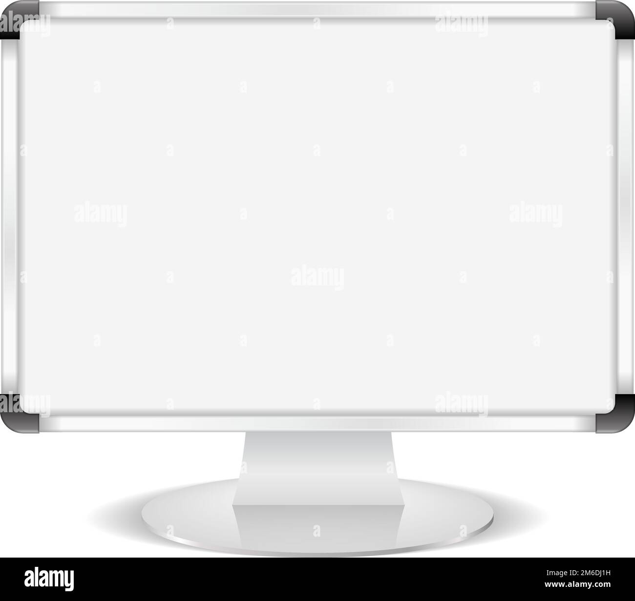 Computer monitor with whiteboard instead of screen, e-learning concept ...