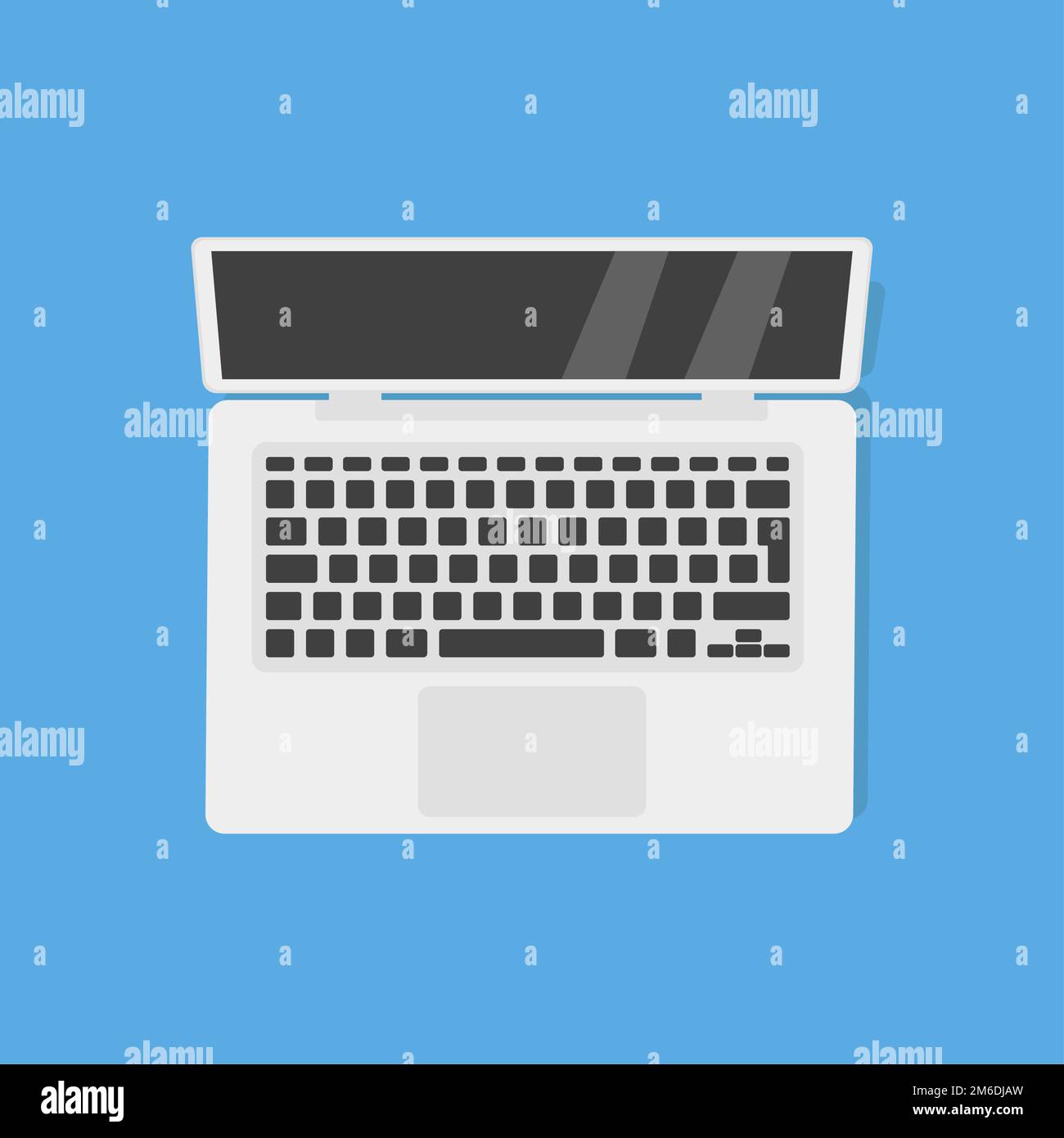 Laptop computer. Isolated illustration blue background. Digital vector ...