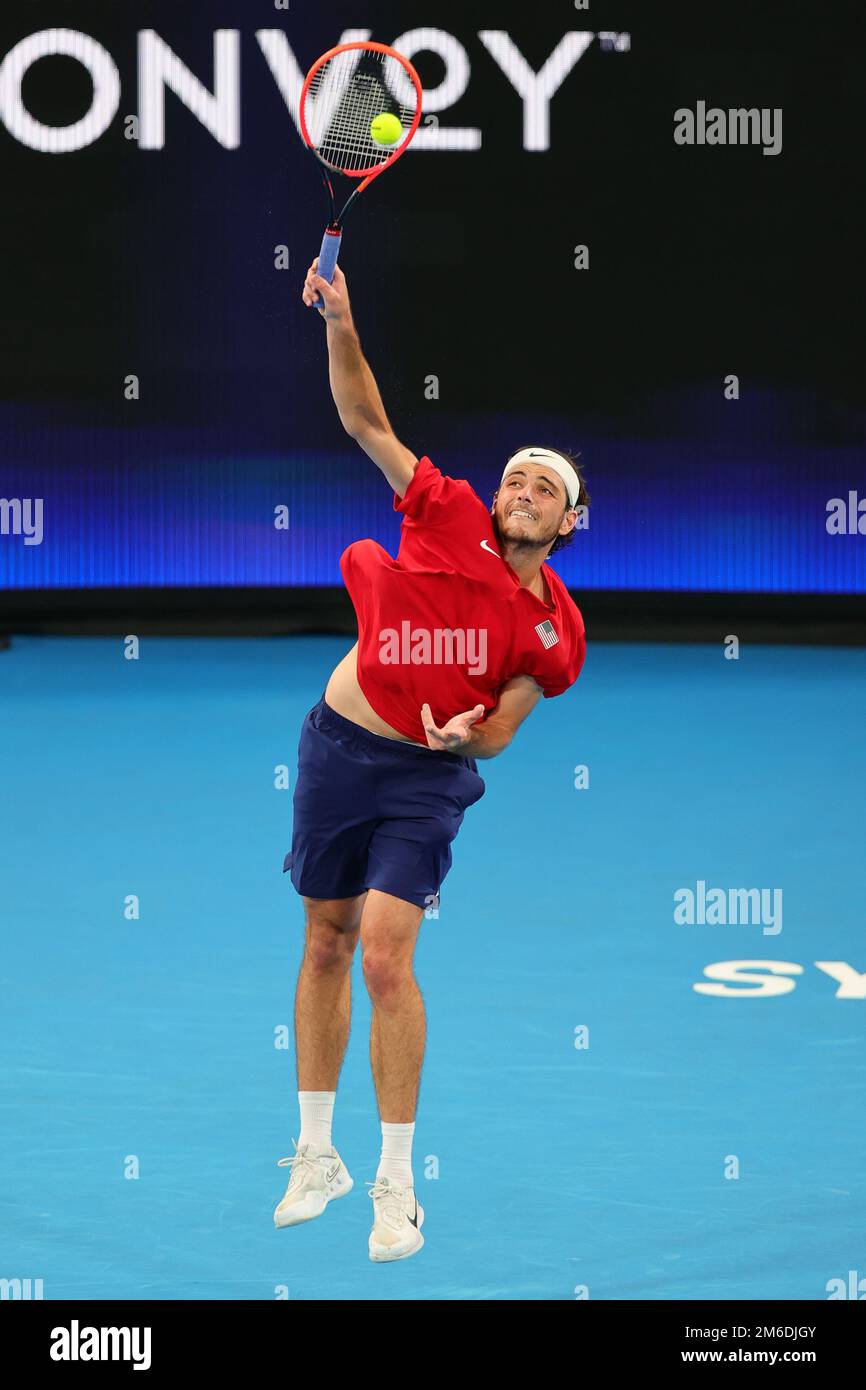 Sydney, Australia. 04th Jan, 2023. Taylor Fritz of USA serves during ...