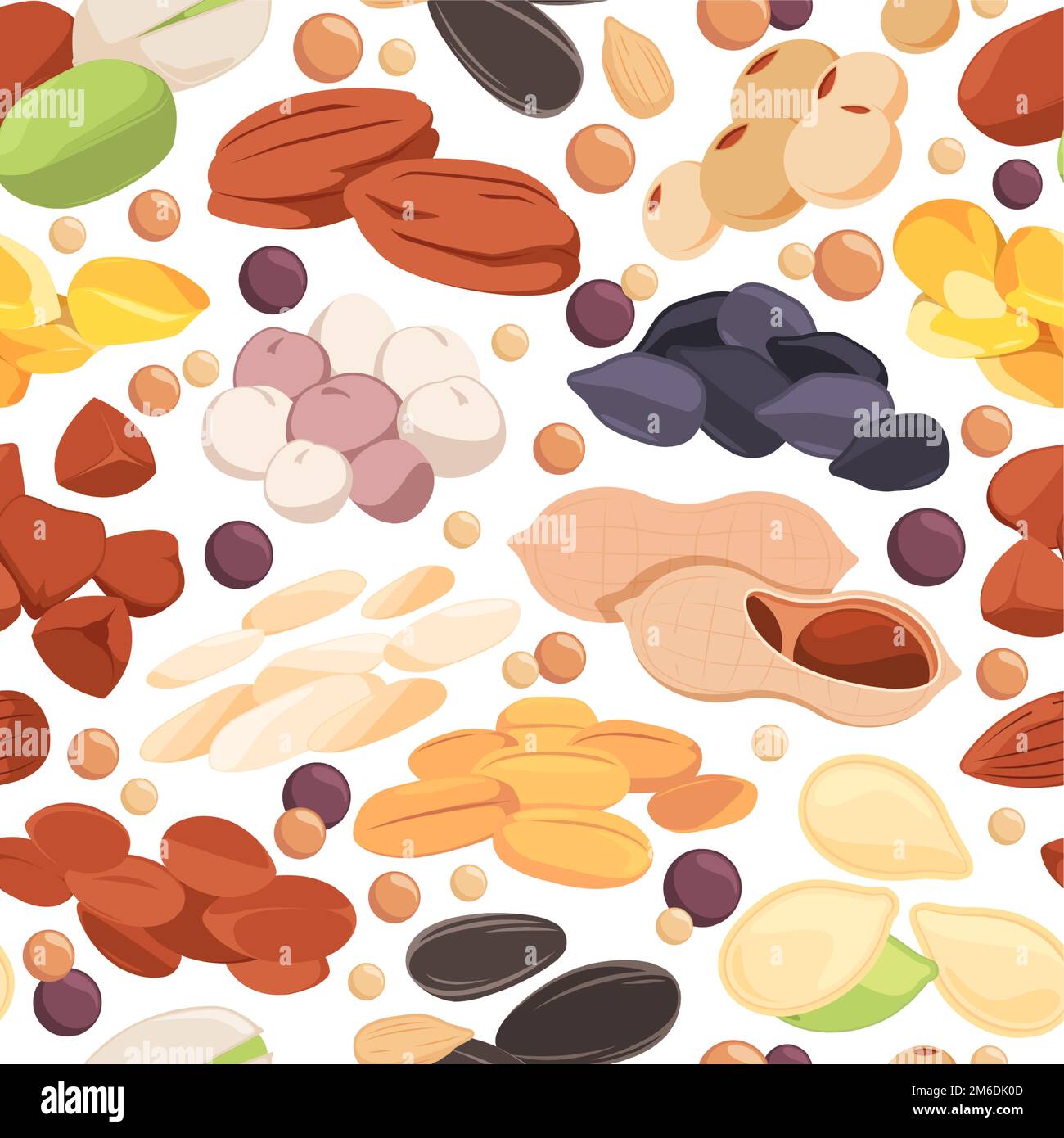 Seeds pattern. Seamless print of sunflower chia flax quinoa nut grains ...