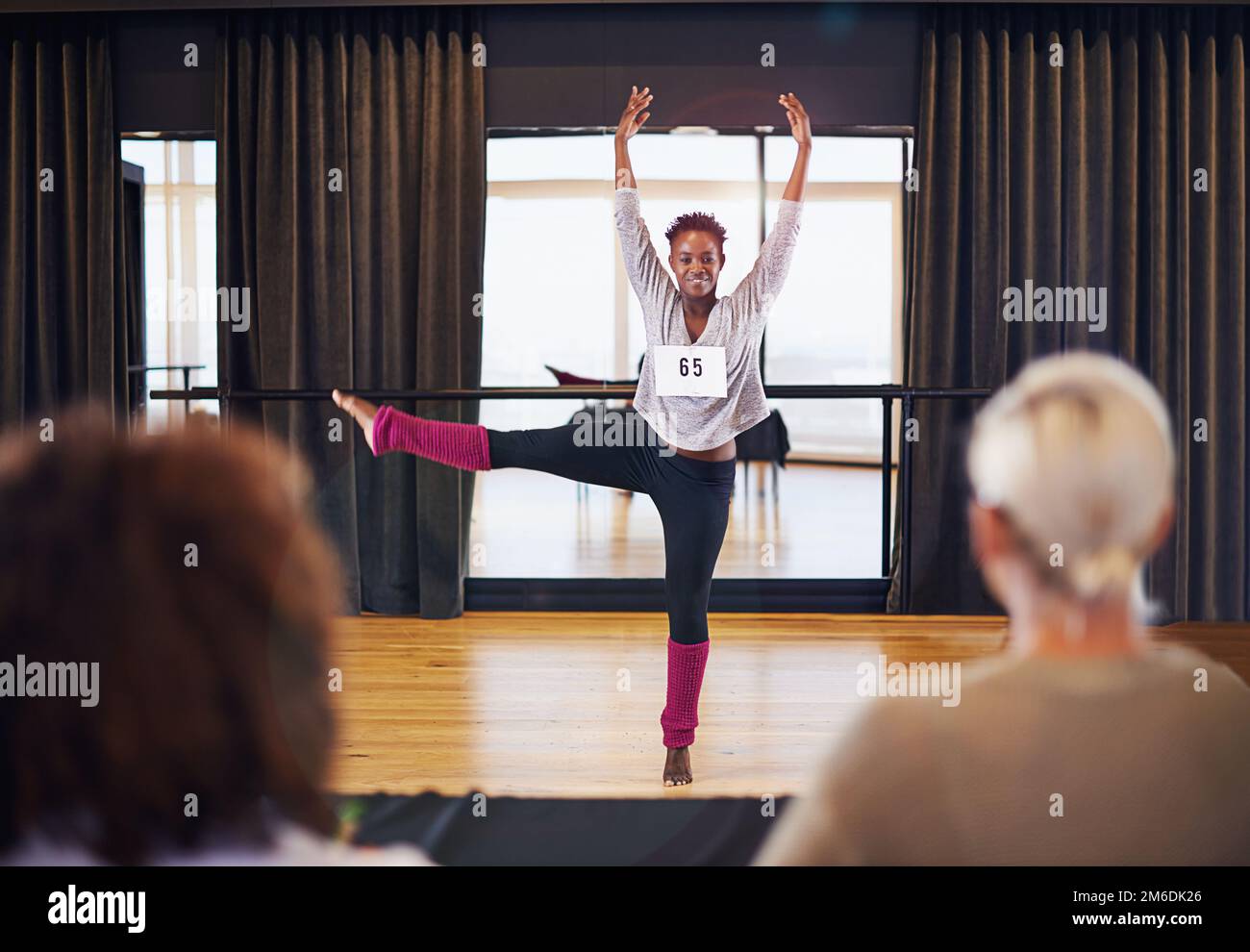 Shes got talent. a female dancer performing before the judges during a ...