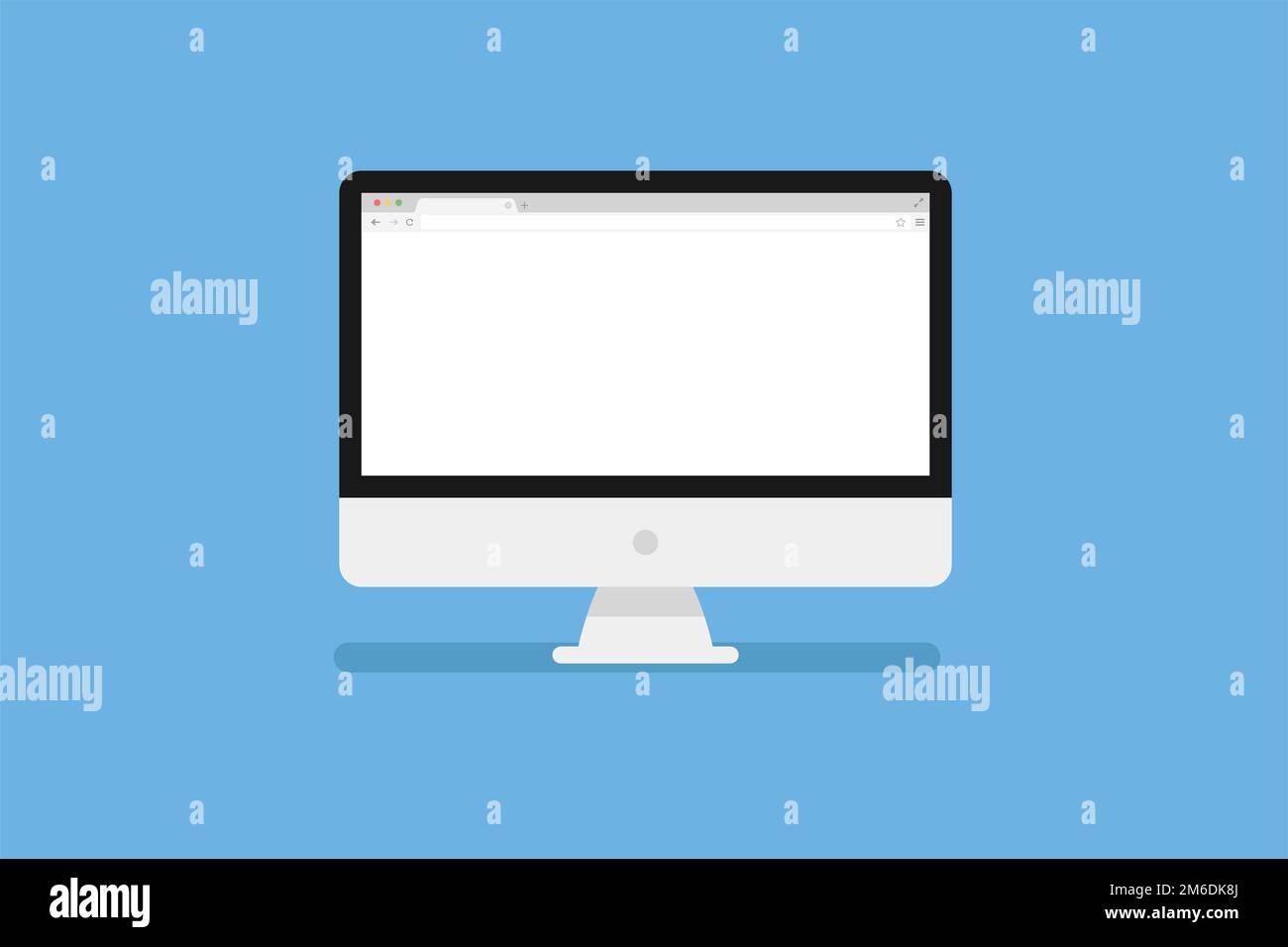 Personal Computer screen with browser window in trendy flat style ...