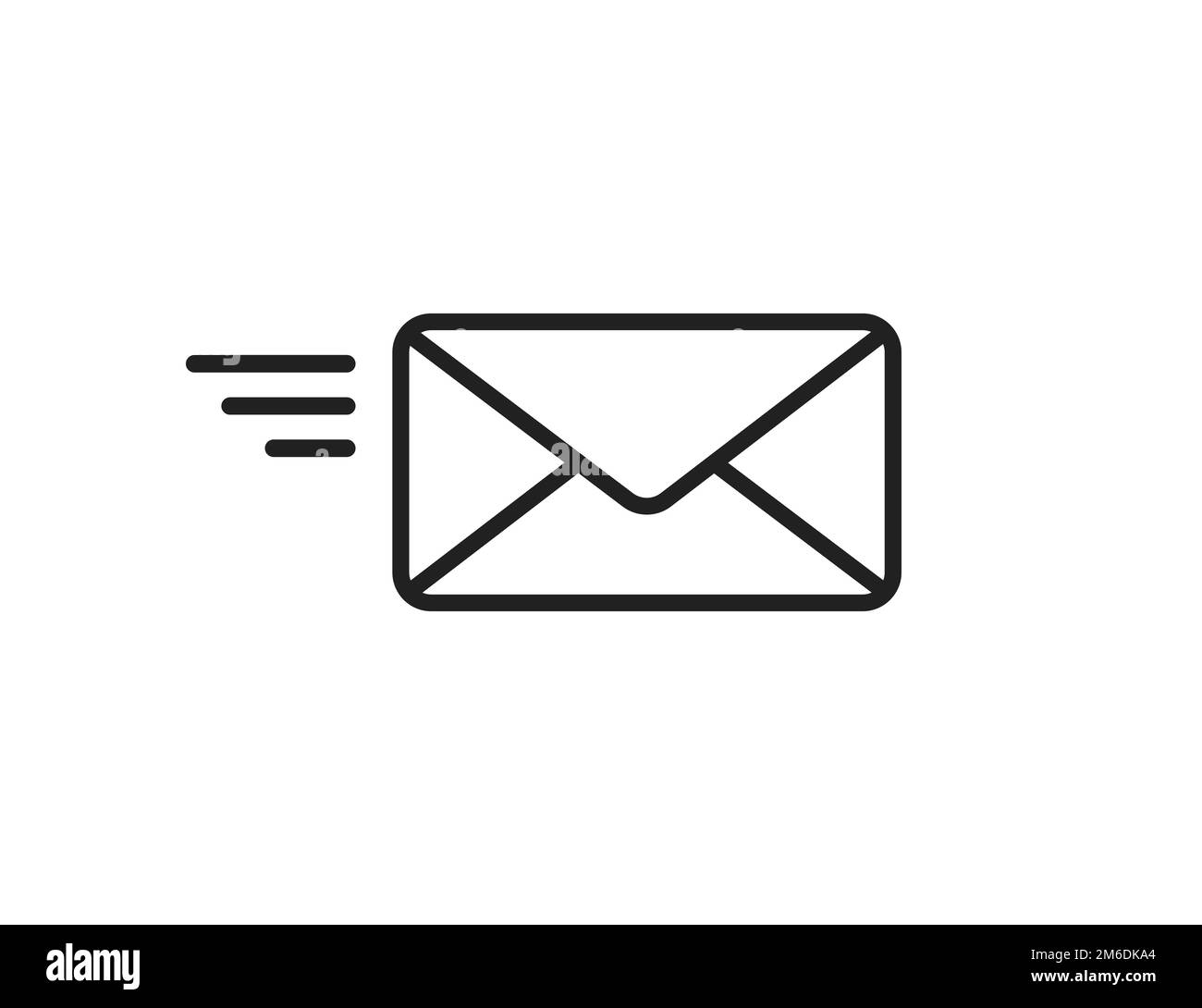 Mail flying icon. Sending mail sign. Isolated element communication ...