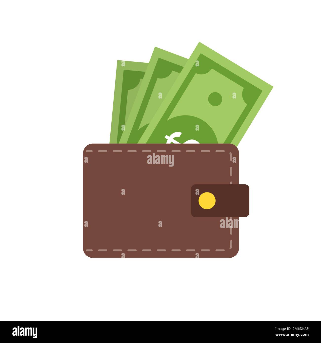 Wallet with money. Royalty or cash illustration intrandy flat design ...