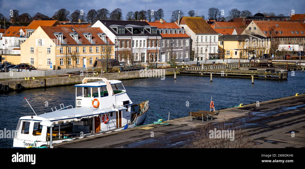The old harbour of Fredericia Stock Photo - Alamy