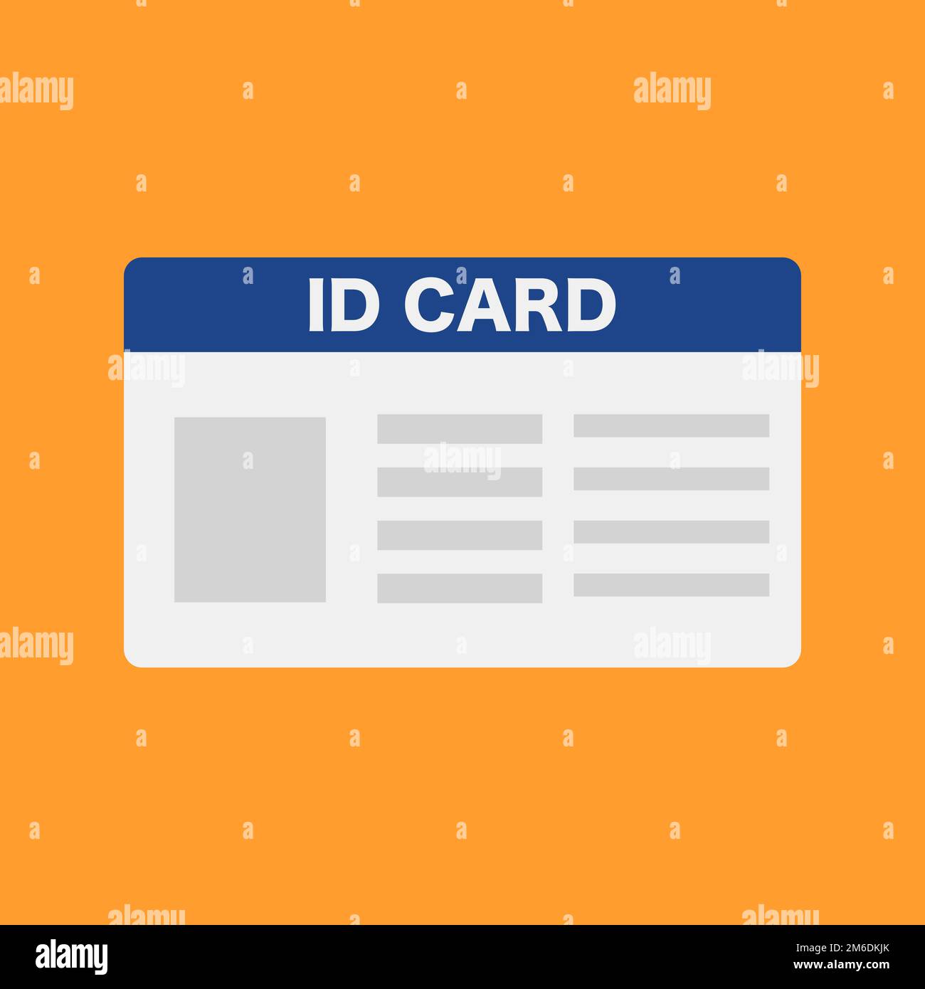 Modern ID card icon. Flat design identification card. Editable vector ...