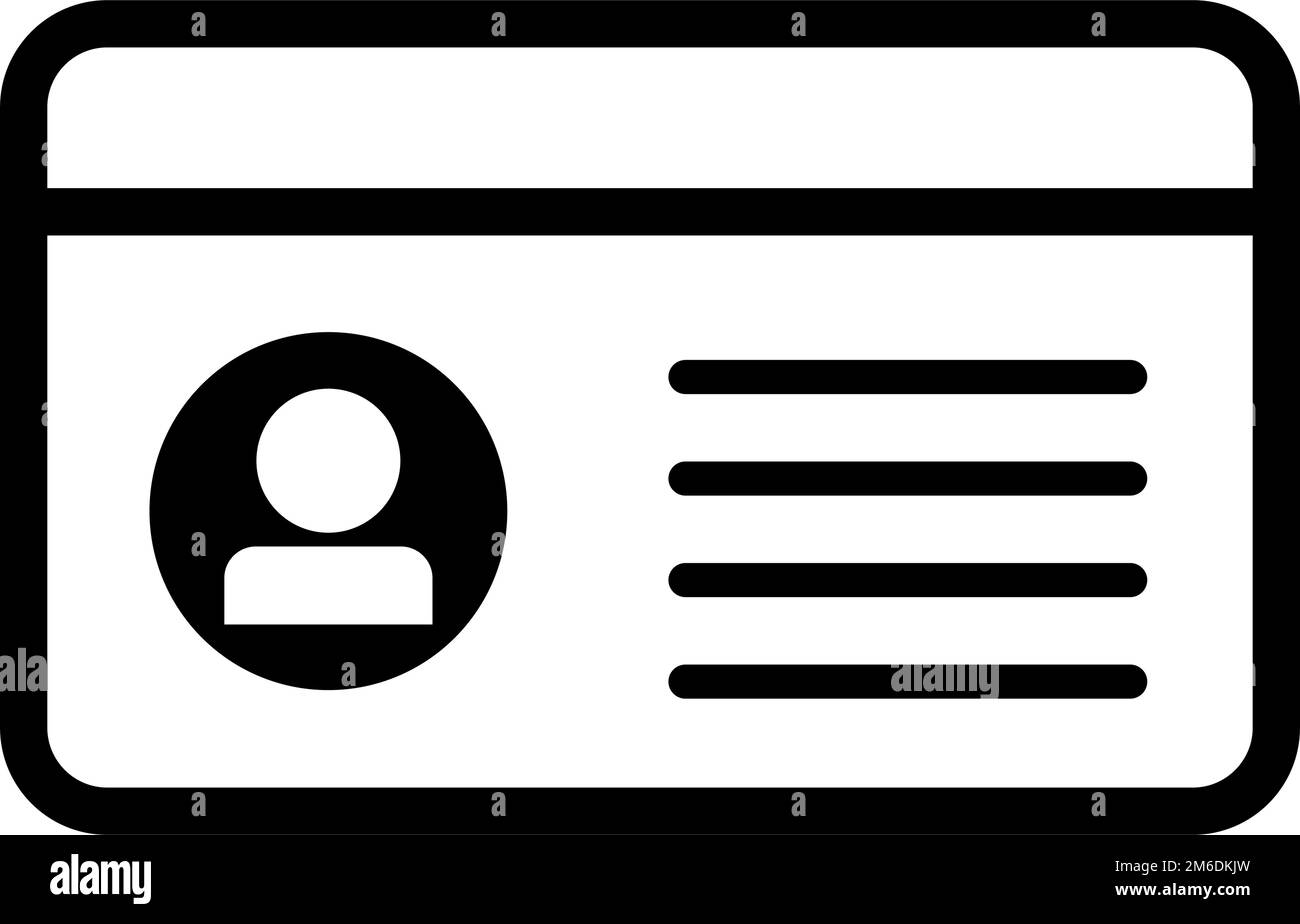 Business card and identification card. Membership card icon. Editable vector Stock Vector Image ...