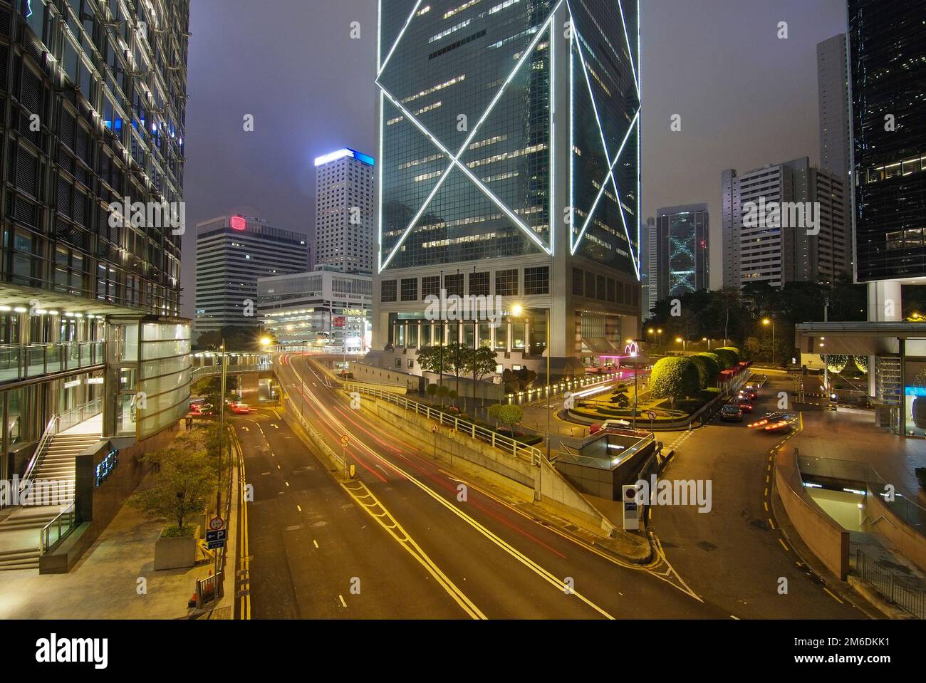 Night view of skyscrapers in Hong Kong Stock Photo - Alamy