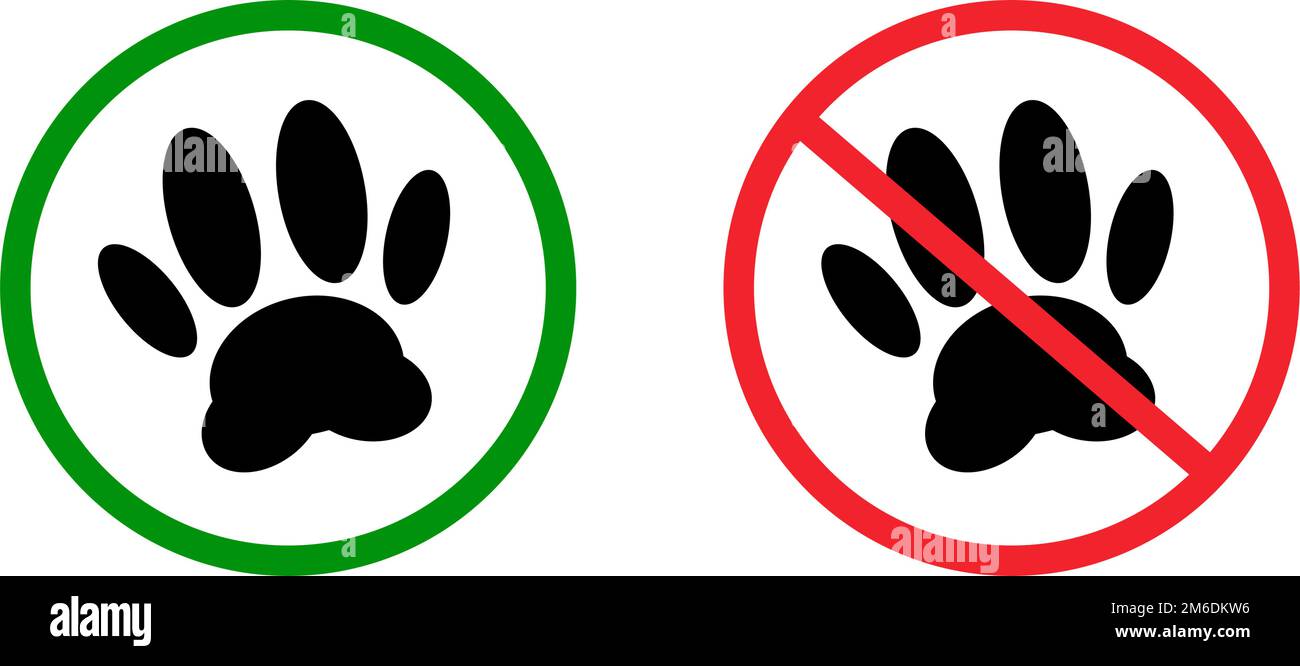 Animals allowed and prohibited. Pet allowed and pet not allowed icon ...