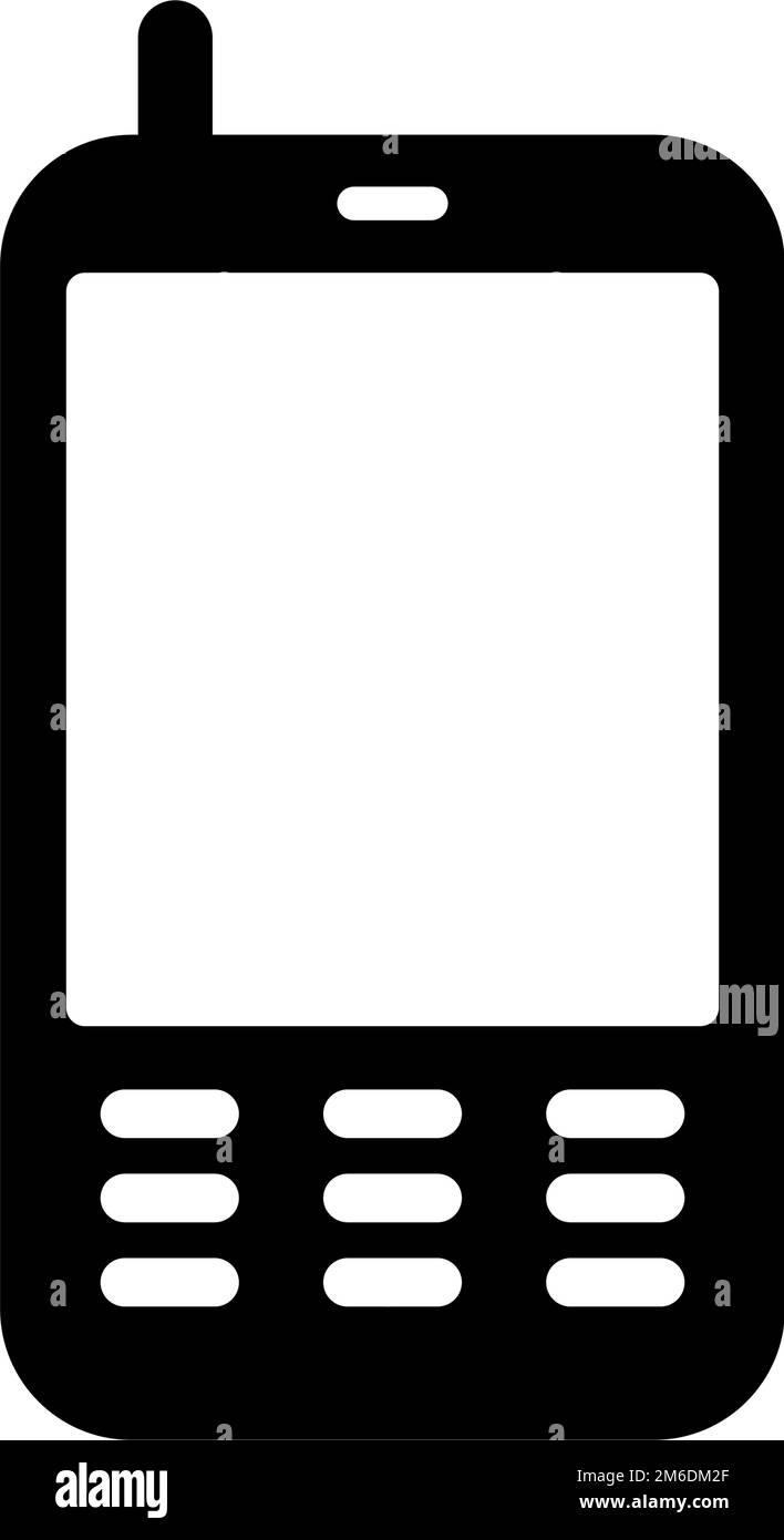 Cellular phone with communication antenna. Editable vector Stock Vector ...