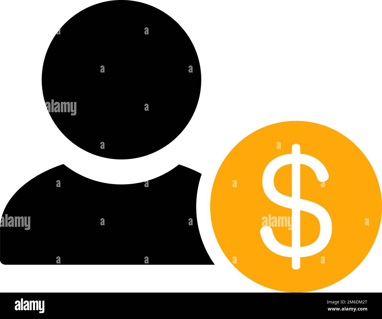 Person and dollar coin icon. Accountant. Editable vector Stock Vector ...