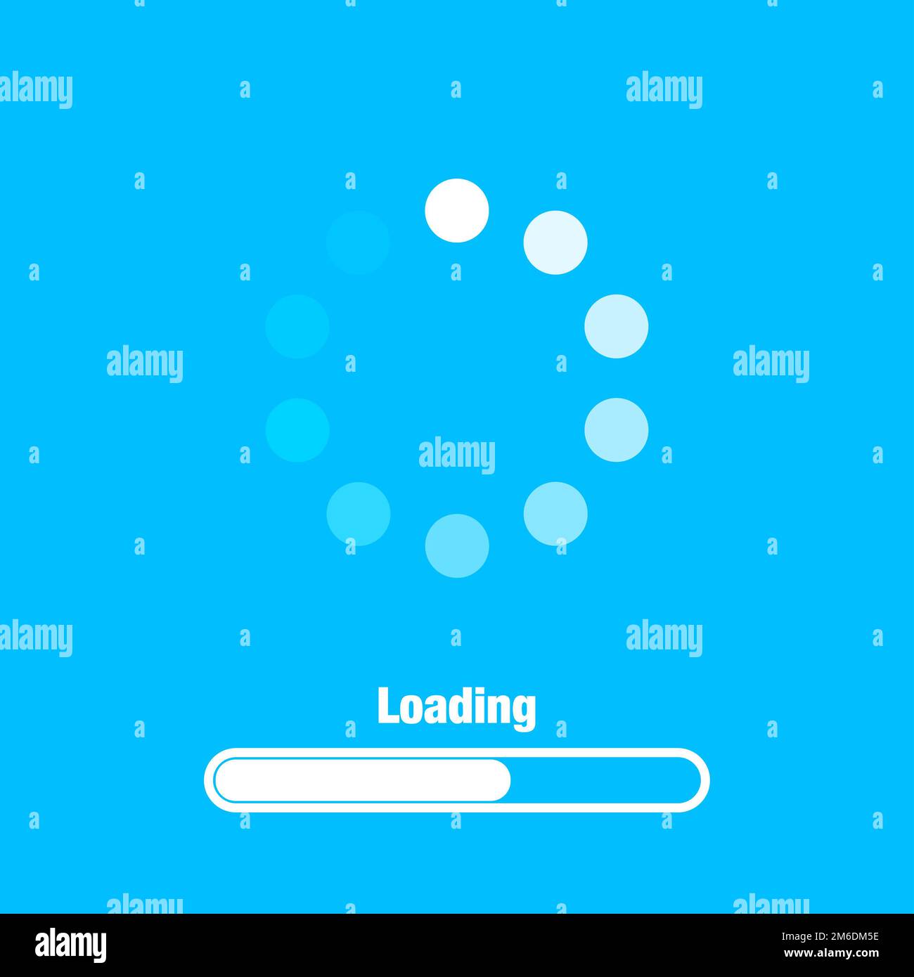 Loading. Blue background. Upgrade process. Internet technology. Update ...