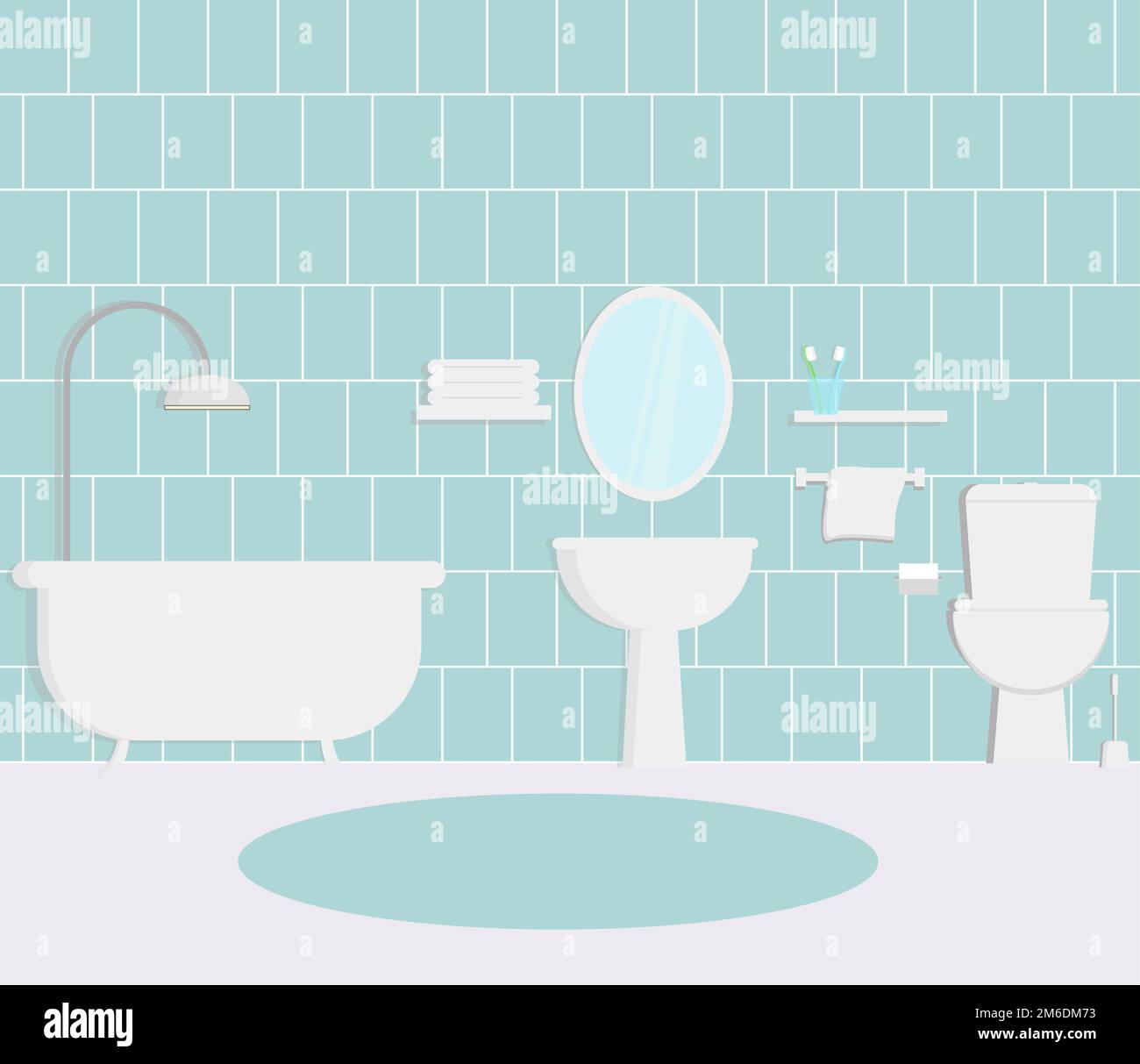 Vector illustratin for bathroom interior flat design apartment ...