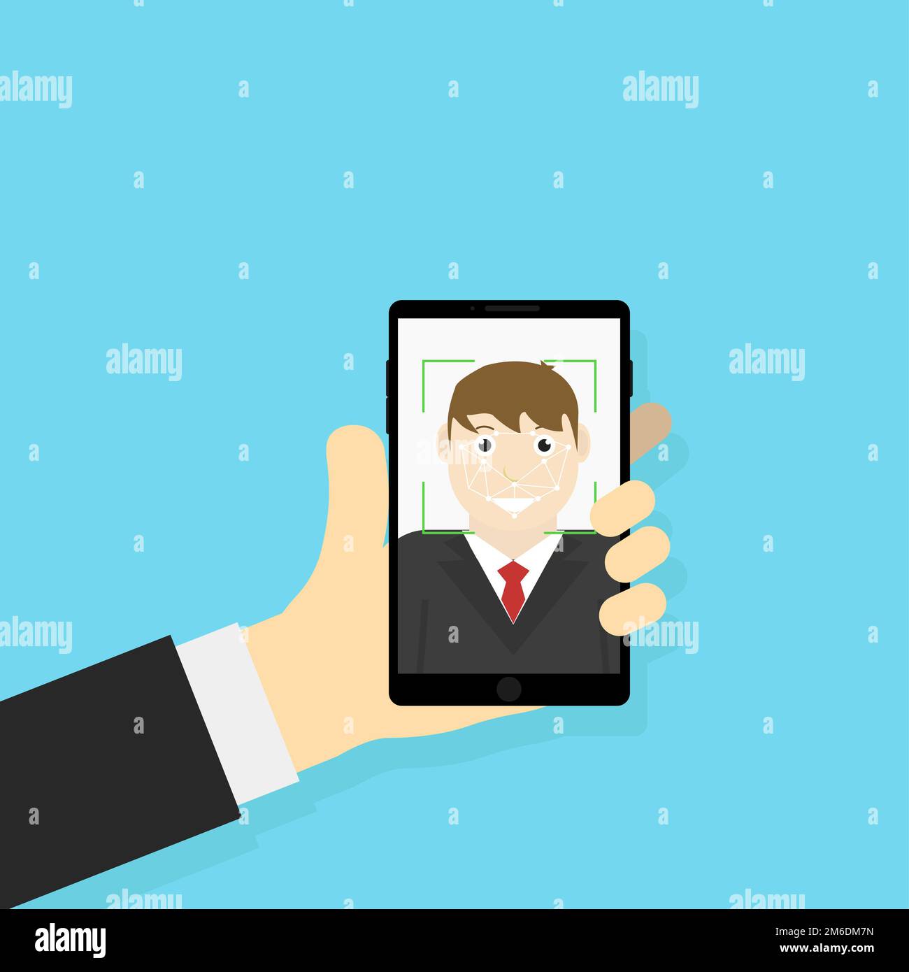Vector illustration Face identification. Fotography. Selfie. Biometric ...