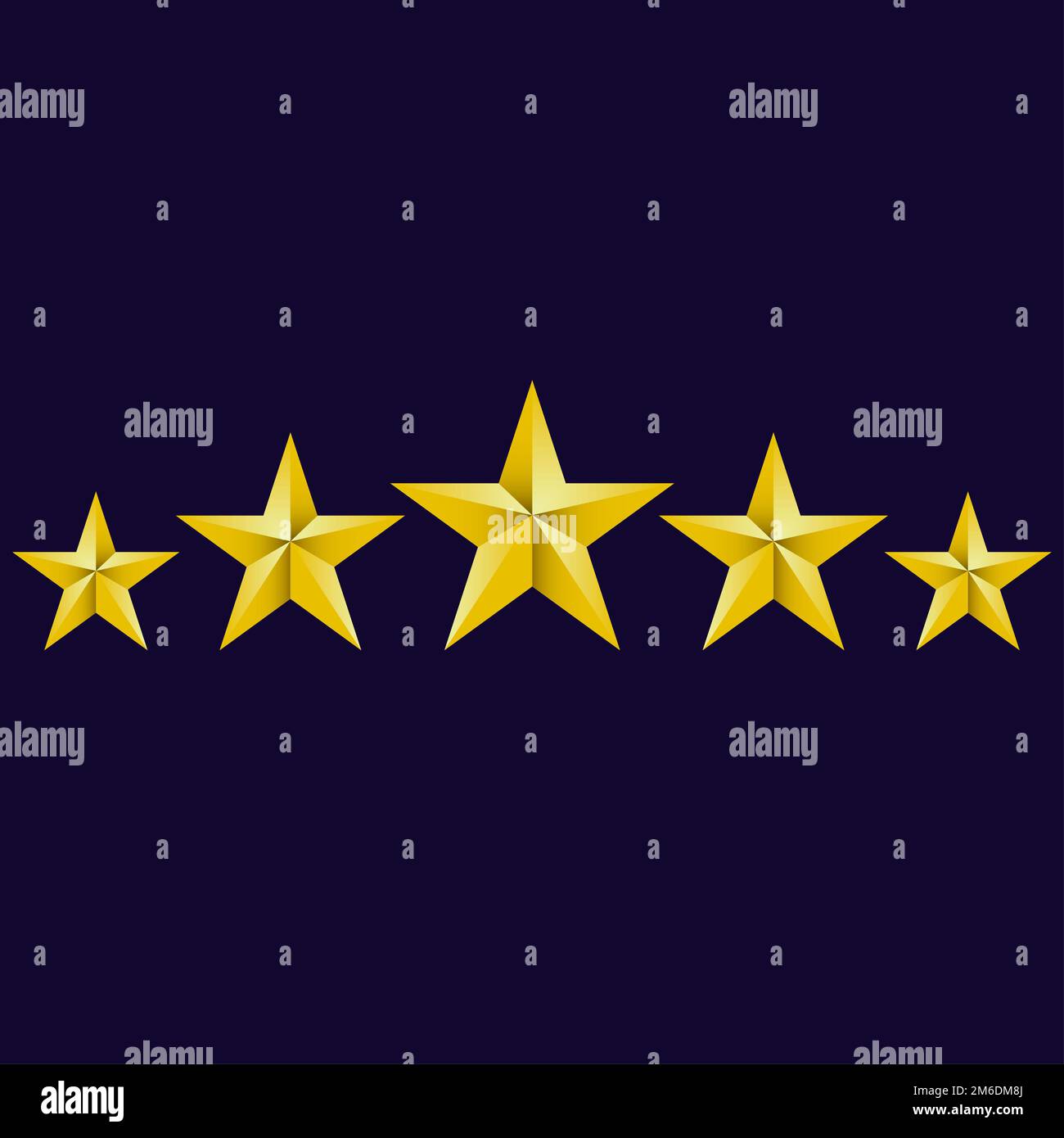 Vector illustration for 5 gold stars different sizes flat Stock Photo ...