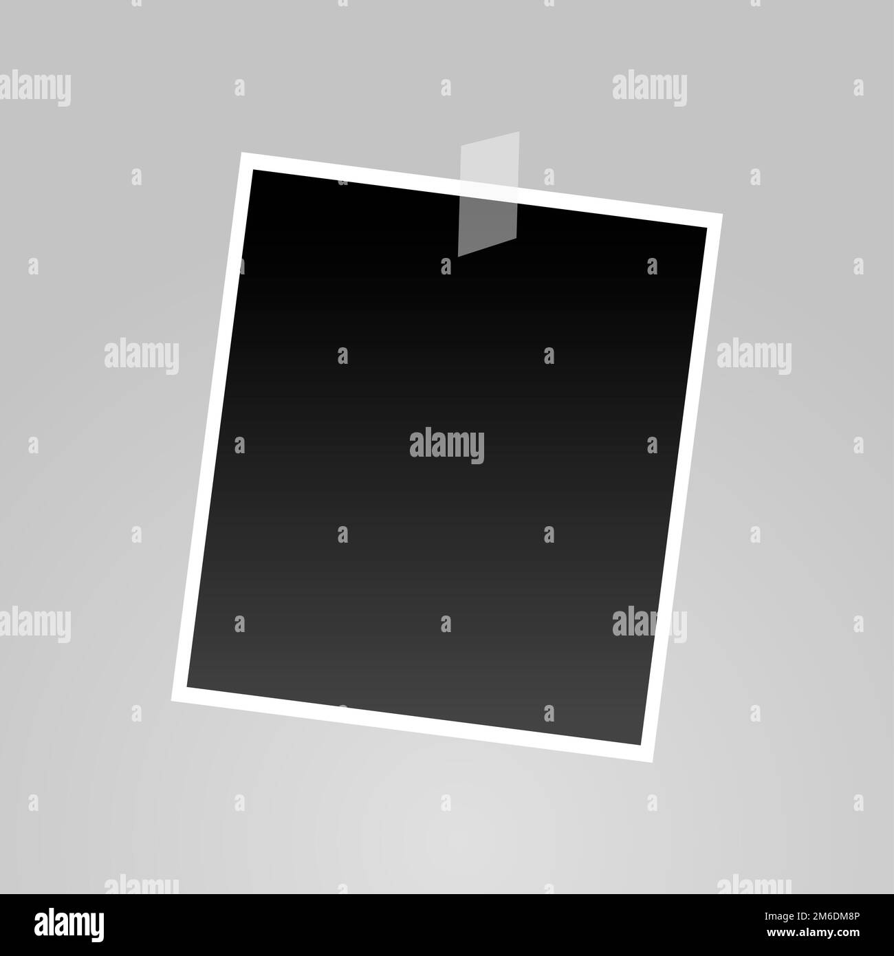 Vector illustration hanging photo on wall photo with sticker Stock ...