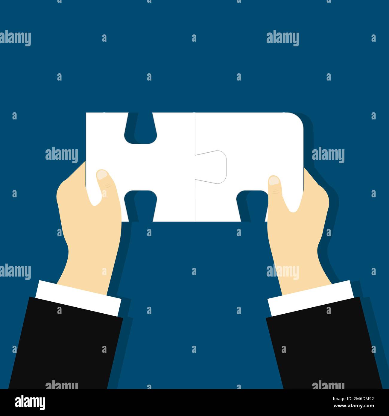 Vector illustration two hands holdind peaces of puzzle. Success ... Vector illustration two hands holdind peaces of puzzle. Success ...