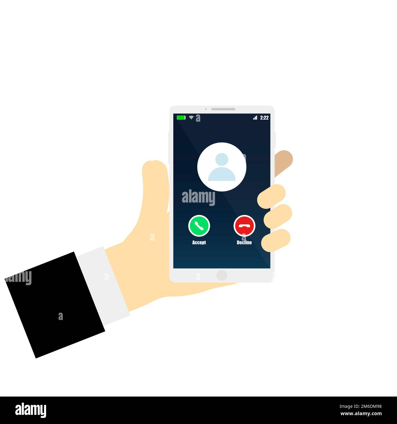 Vector illustration hand with phone calling screen smartphone Stock ...