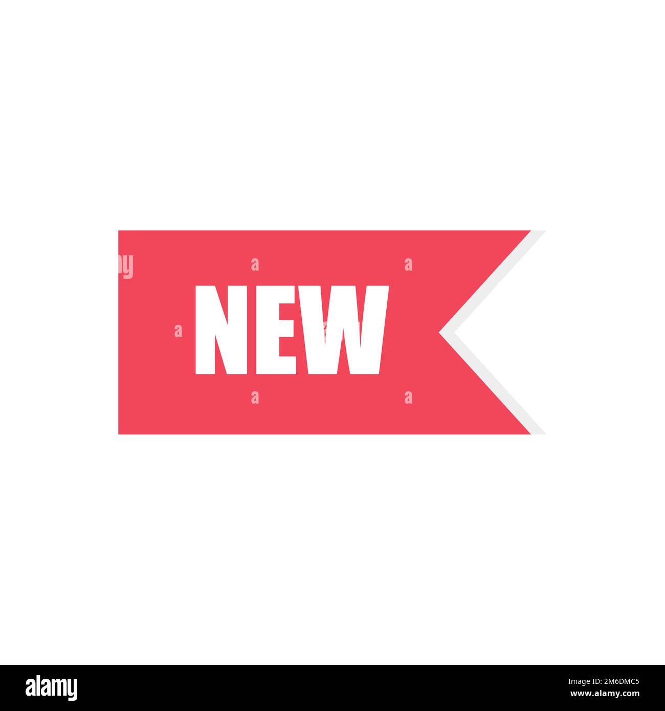 Vector illustration New flag badge banner red color Stock Photo - Alamy