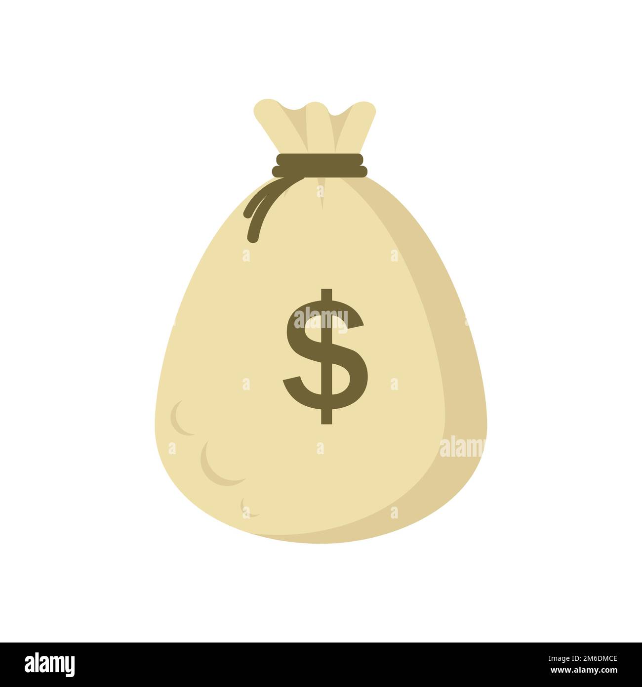 Vector icon of money bag with shadow dollar sign EPS 10 full of money ...