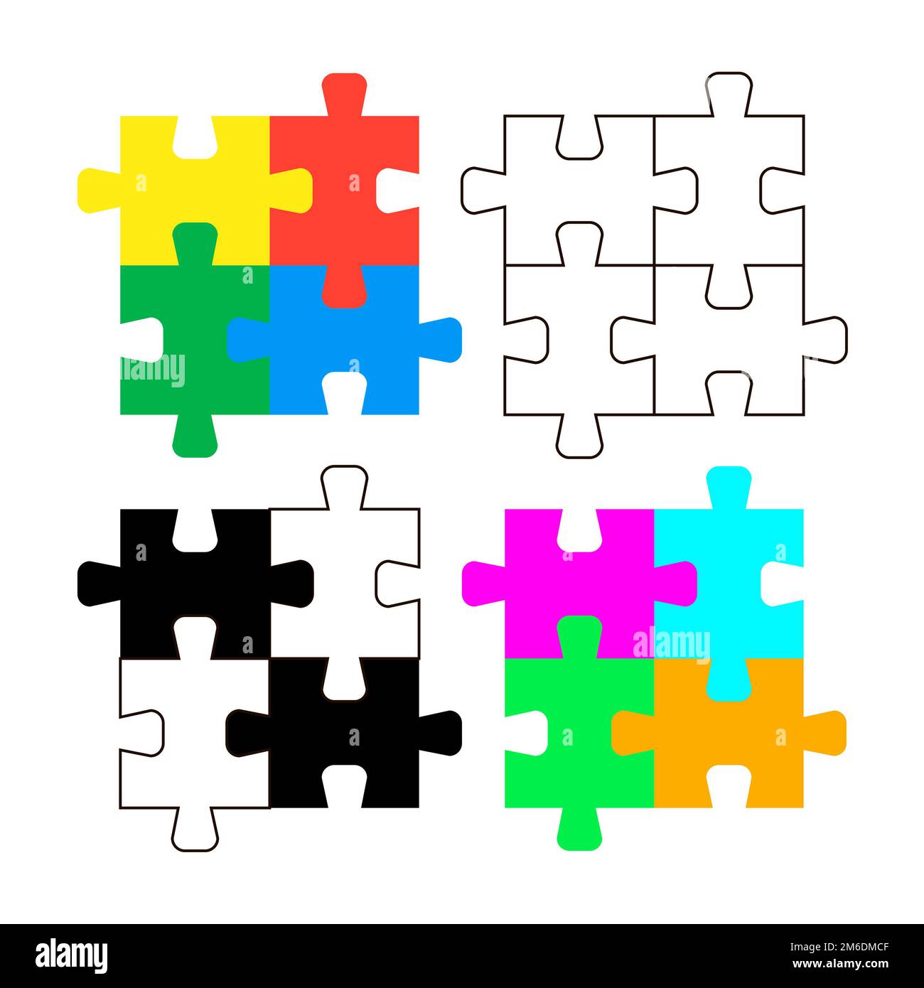 Vector illustration colorful puzzles. Solution. Idea.Success. Teamwork ...