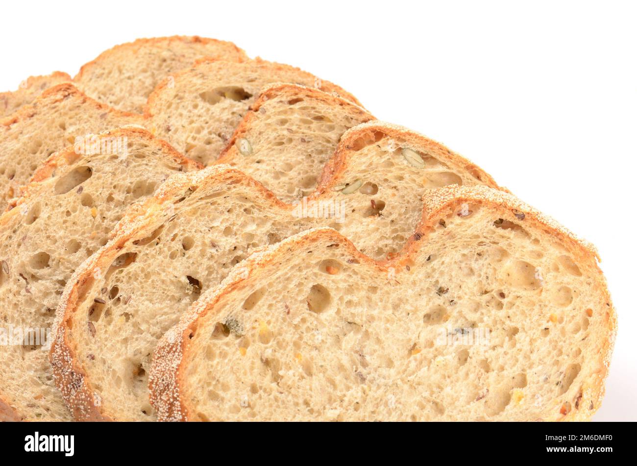 Sliced loaf of bread isolated on white Stock Photo - Alamy