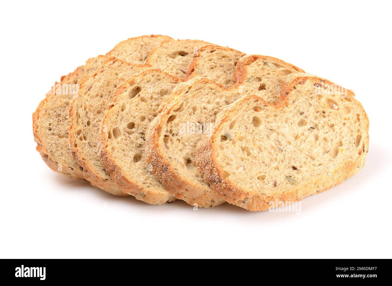 Sliced loaf of bread isolated on white Stock Photo - Alamy