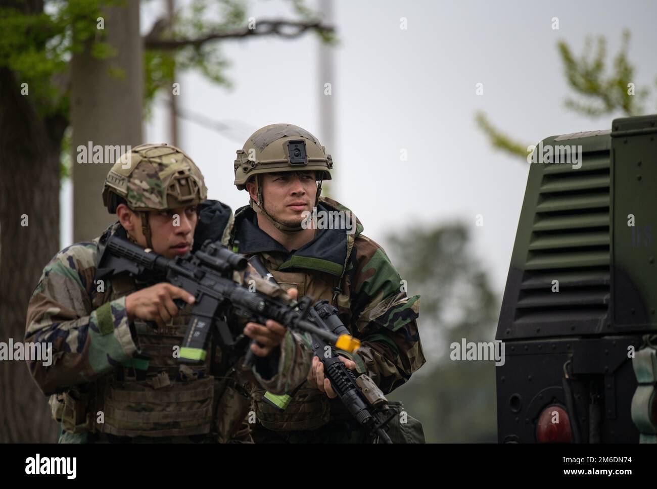 Members assigned to the 8th Fighter Wing respond to a simulated ground ...