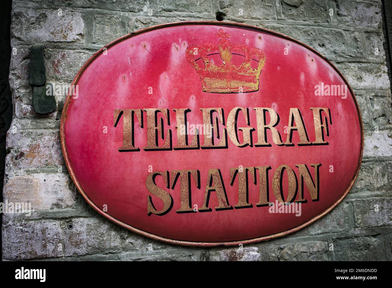 The old red Danish sign Stock Photo - Alamy