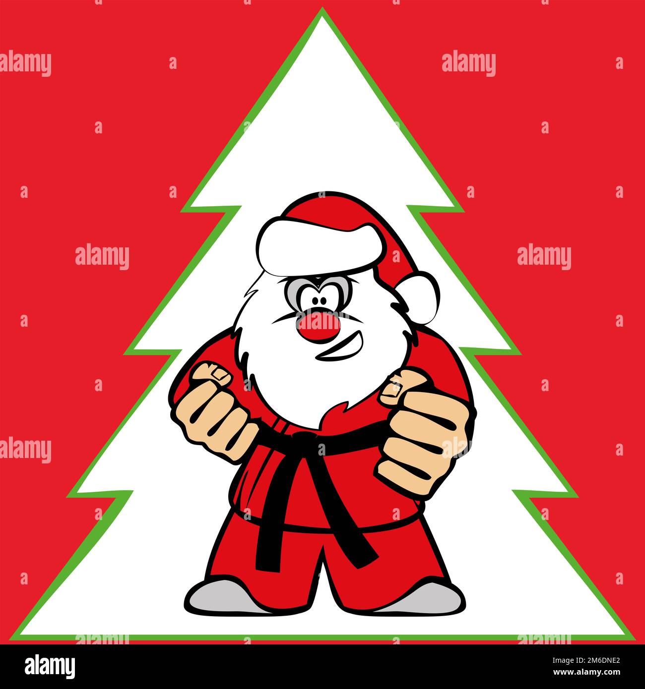 New Year and Merry Christmas Martial arts Karate Santa fighter in red ...