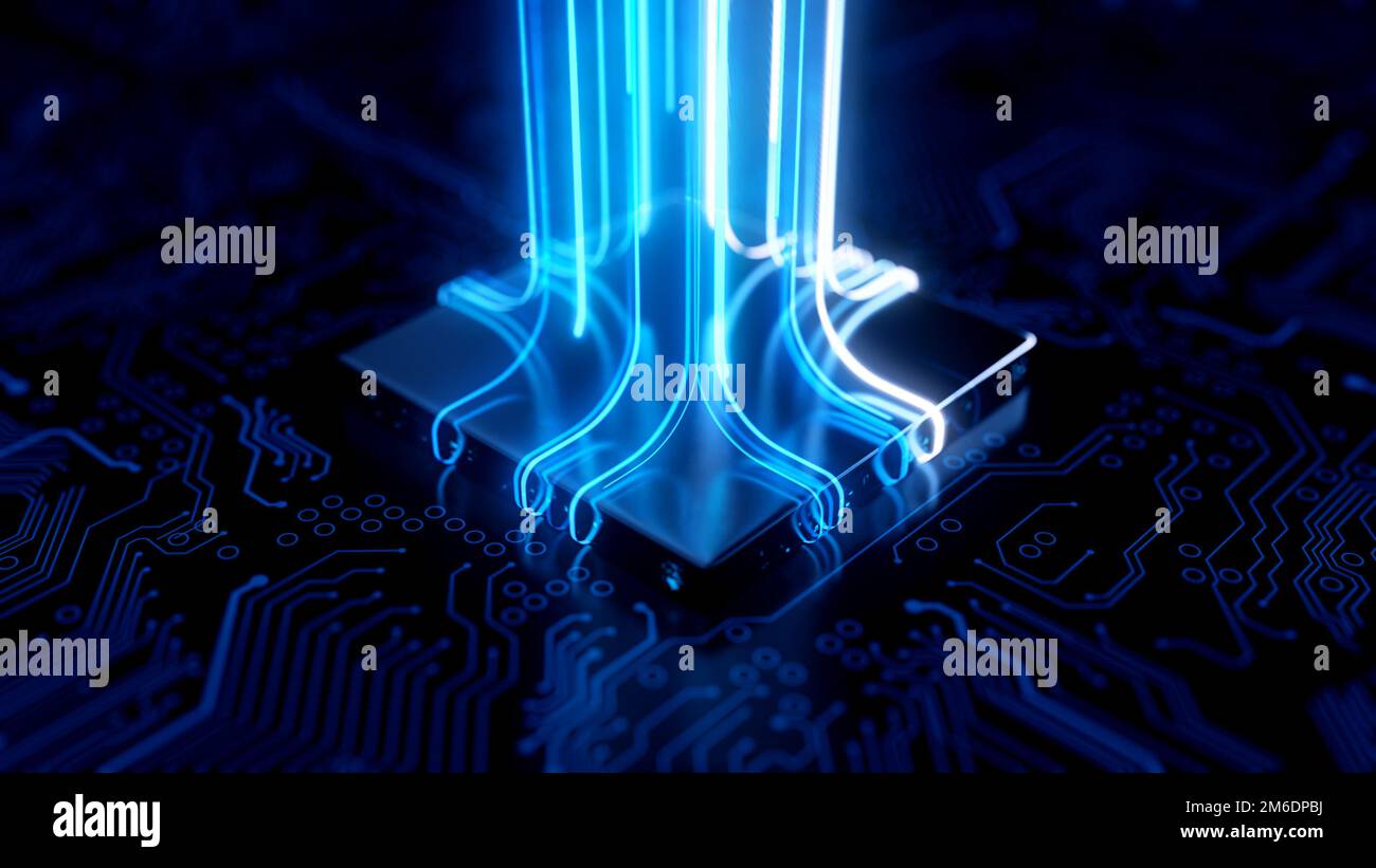 Central computer processor CPU concept, digital chip technology ...
