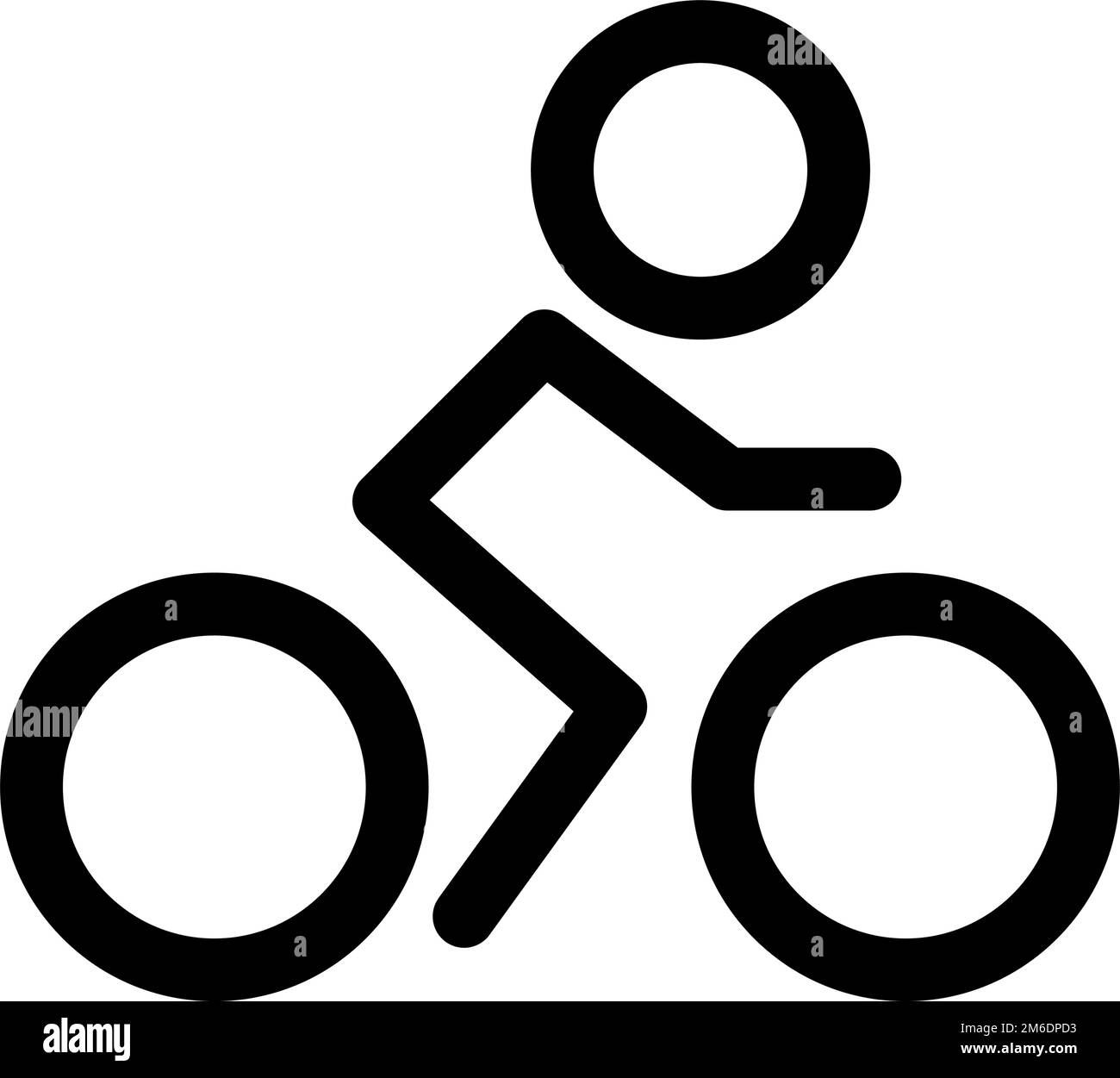 Bicycle and People. Icon of a person pedaling a bicycle. Editable ...