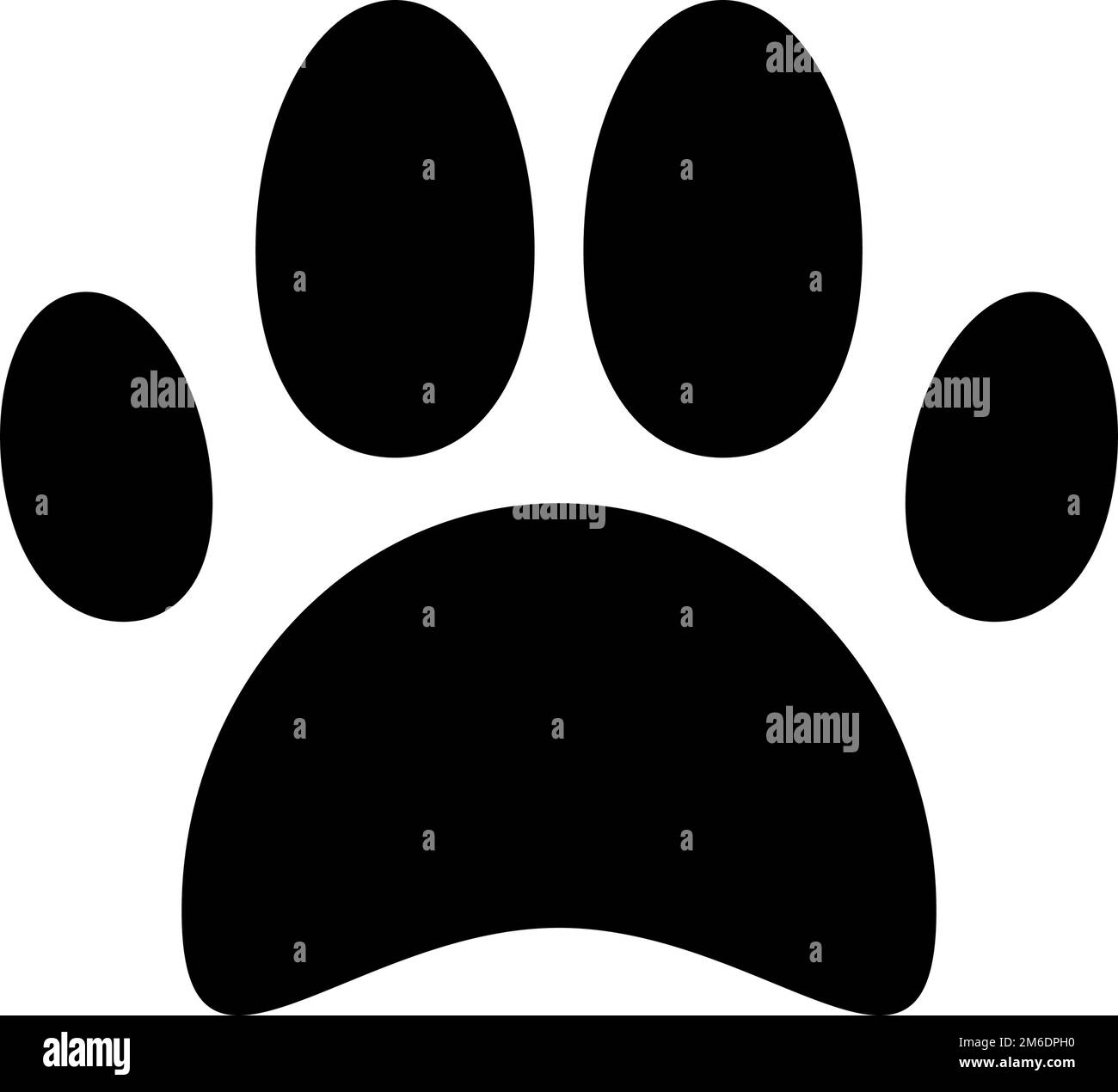 Animal footprint silhouette sign. Paw icon. Editable vector Stock ...