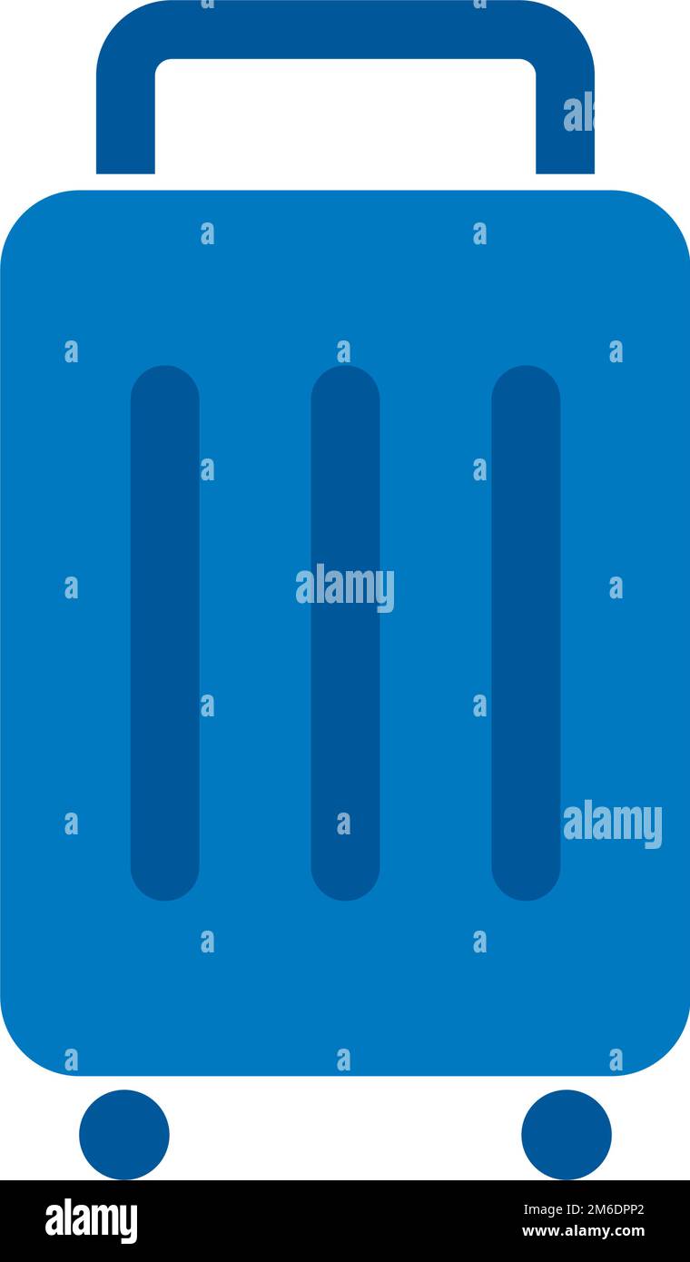 Flat design blue suitcase icon. Luggage. Baggage. Editable vector Stock ...