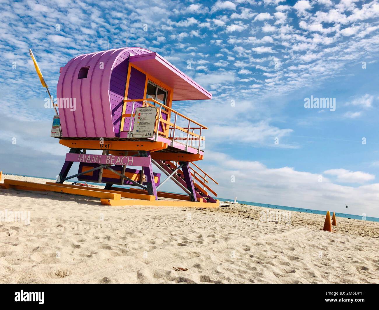 One of the famous lifeguard towers of Miami Beach, Florida Stock Photo ...