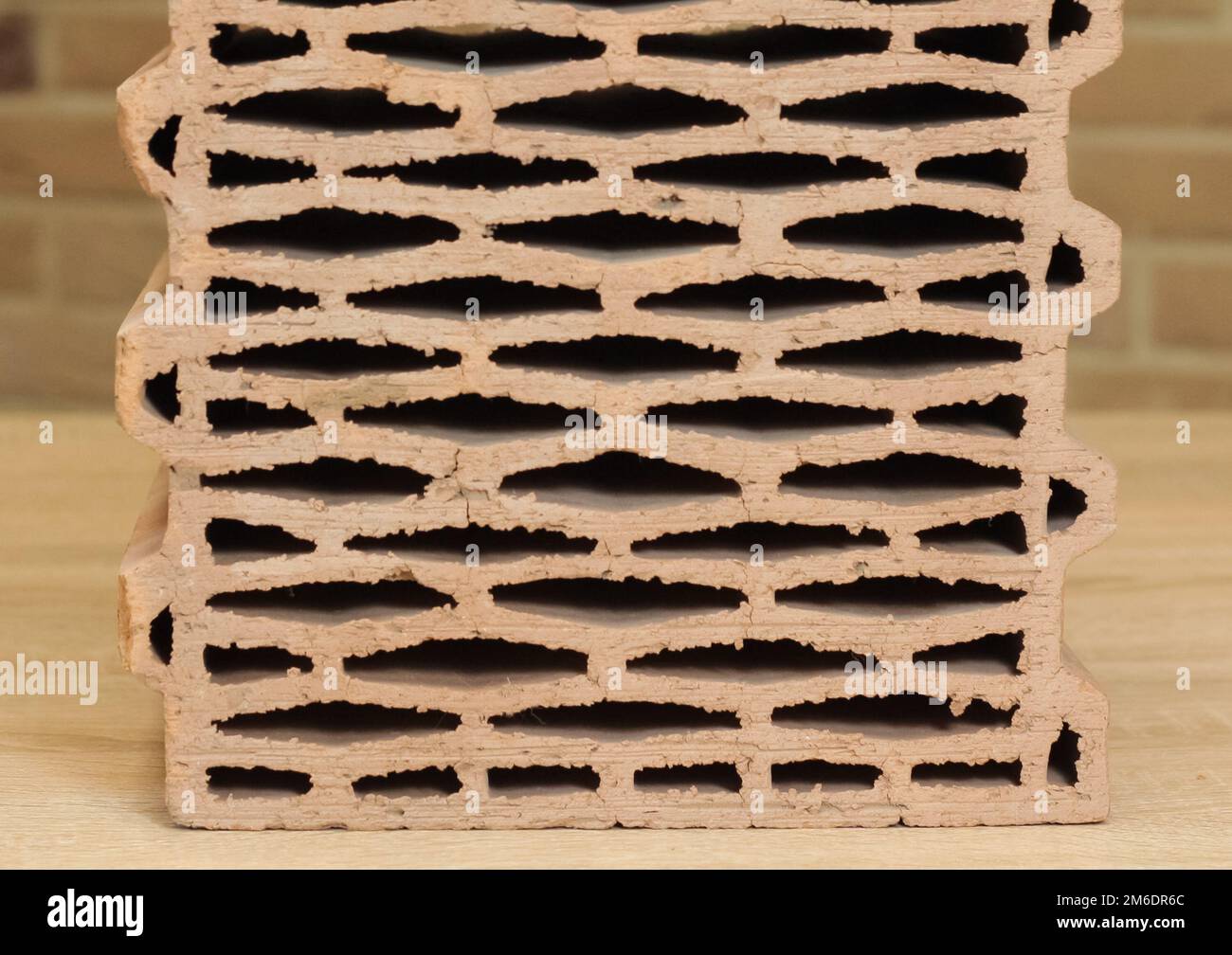 Samples of hollow bricks. factory products Stock Photo - Alamy