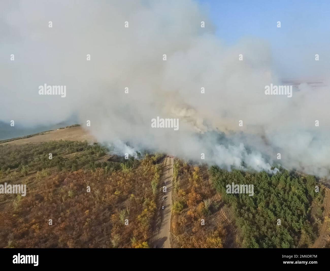Forest fire, smoke of surrounding area. smoke and fire Stock Photo - Alamy