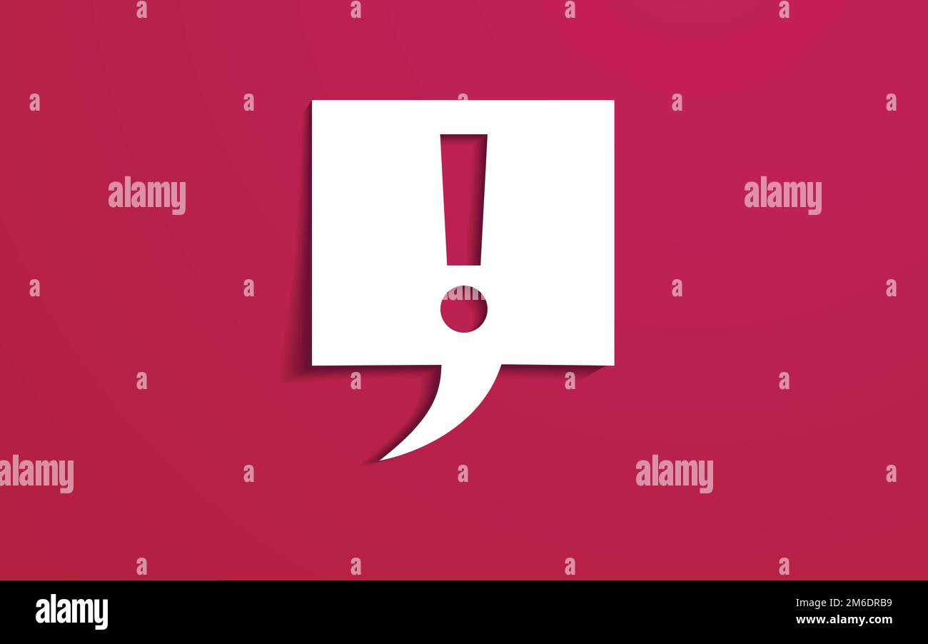 Stirker with an exclamation point in the technique of cut paper. Idea ...