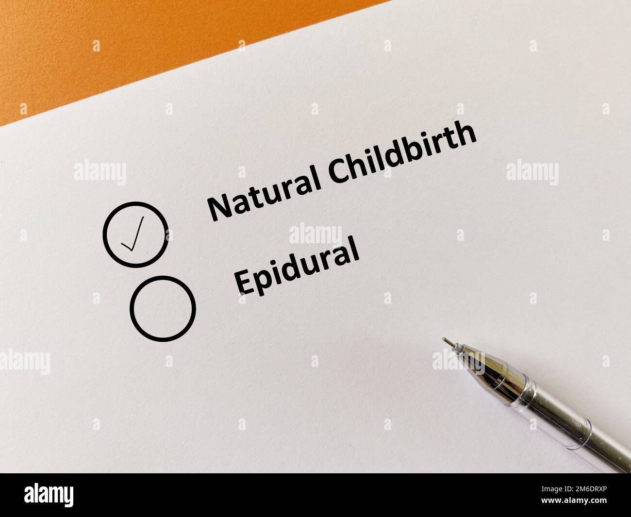 One person is answering question about infertility. She chooses natural ...