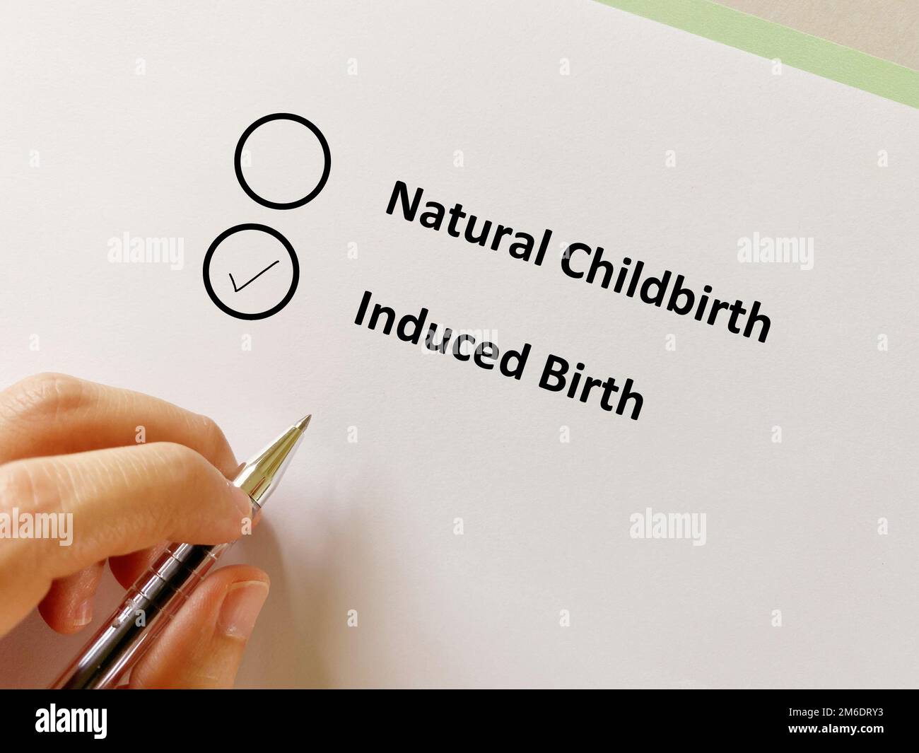 One person is answering question about infertility.She chooses induced ...