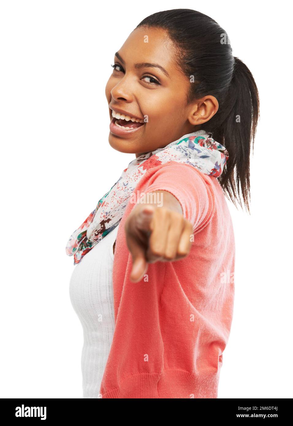 Beautiful woman pointing towards camera hi-res stock photography and ...