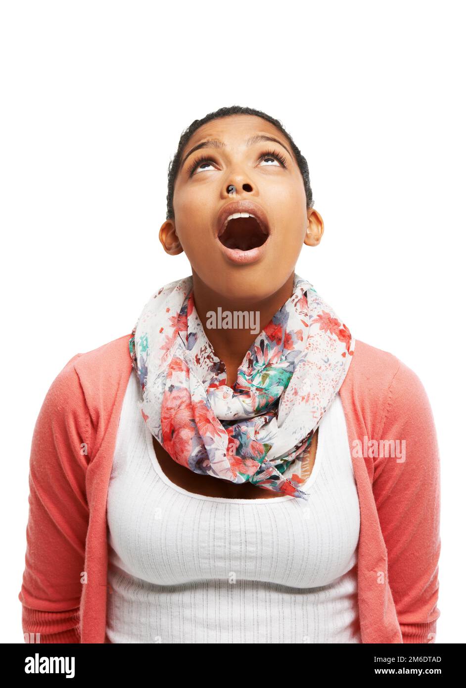 Woman gasping mouth open hi-res stock photography and images - Alamy