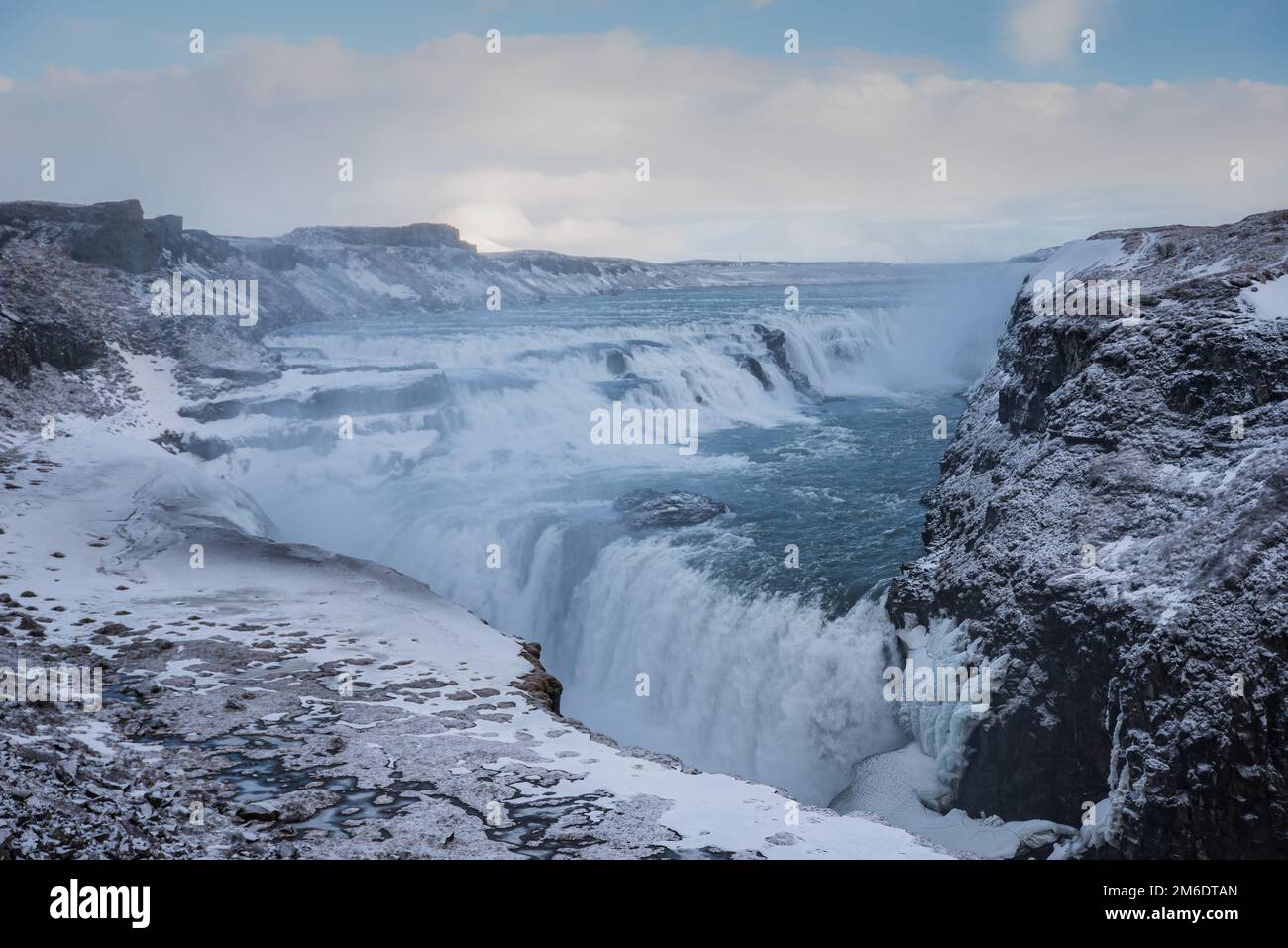 Frozen waterfall Gullfoss in Iceland Stock Photo - Alamy