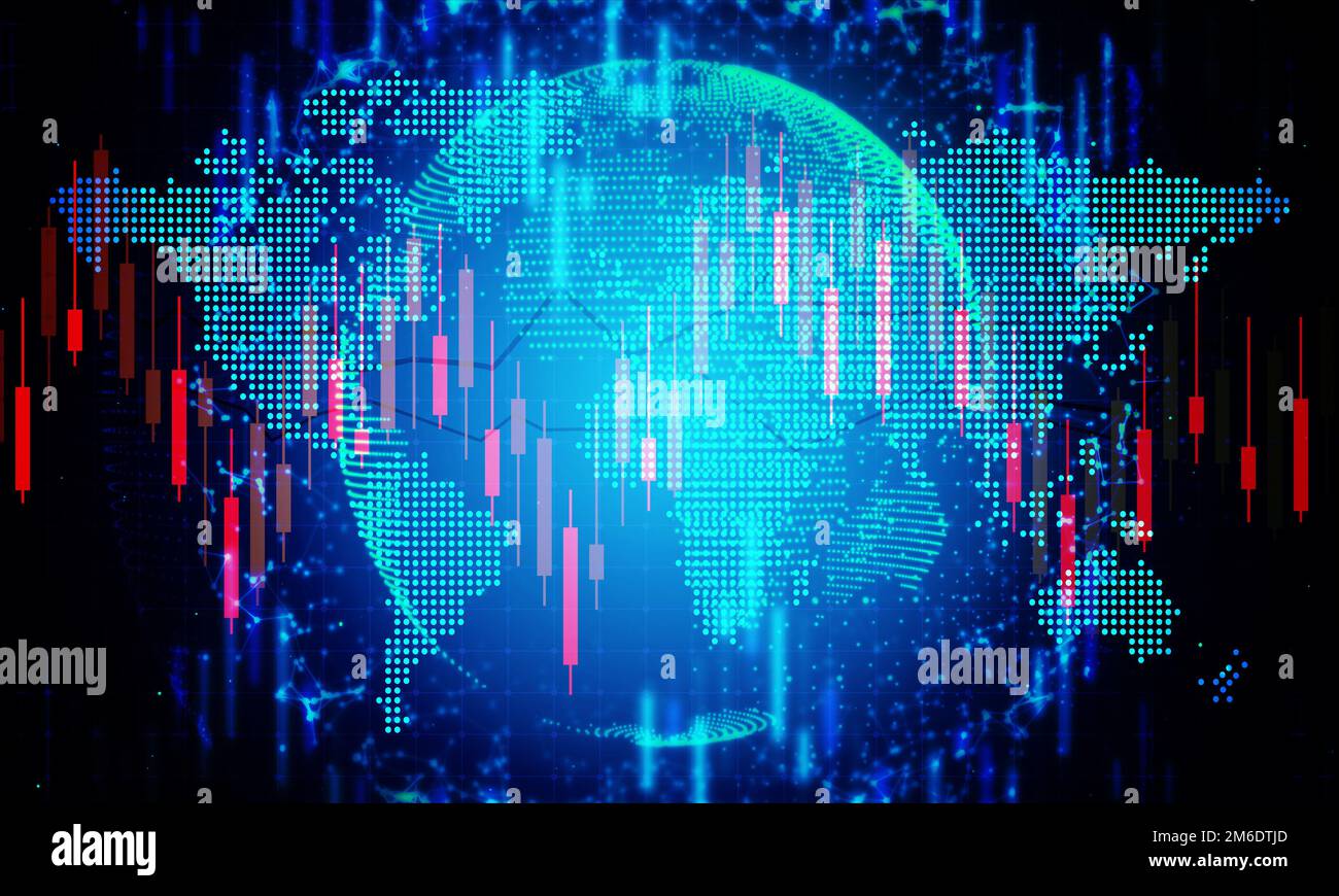 Digital Stock market trading background.Business investment concept ...