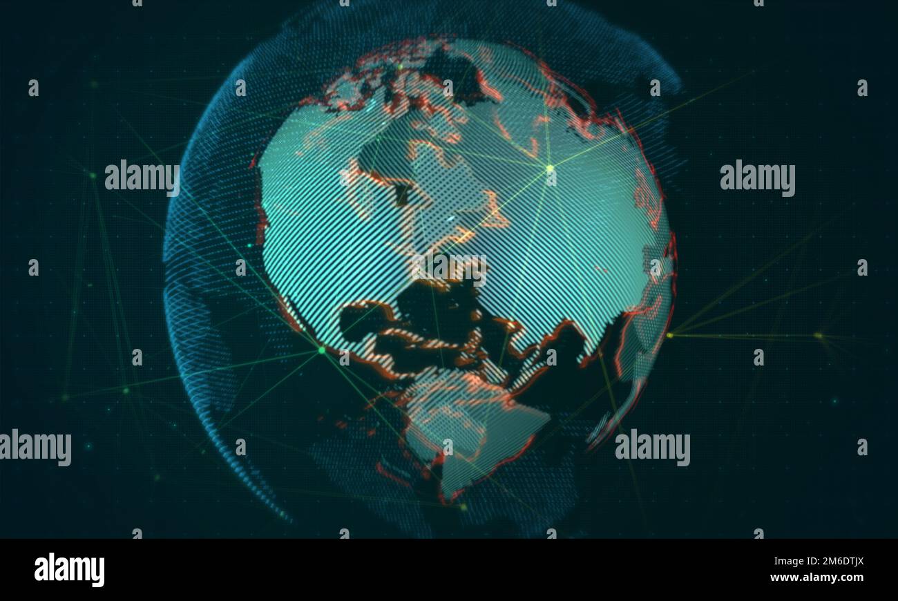 Cyber world network background.Global business technology.Digital world ...