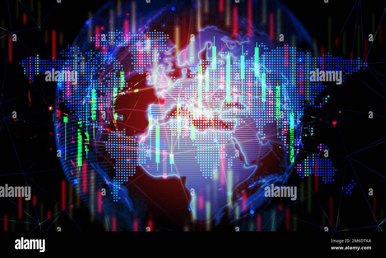 Digital Stock market trading background.Business investment concept ...