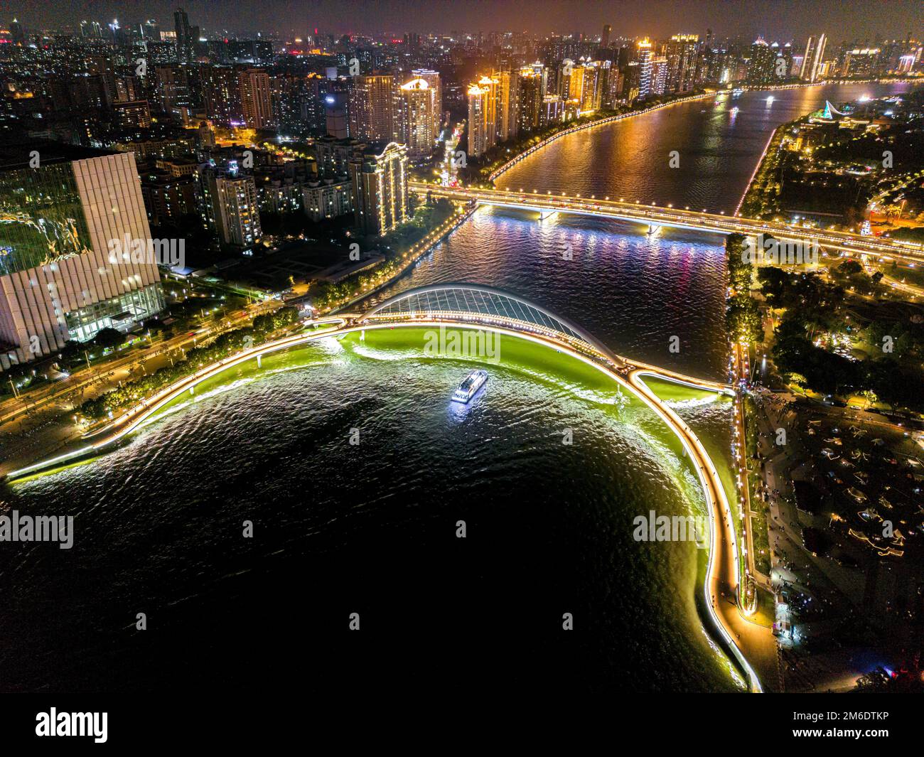 Aerial photo shows the beautiful scenery of the Guangzhou International ...