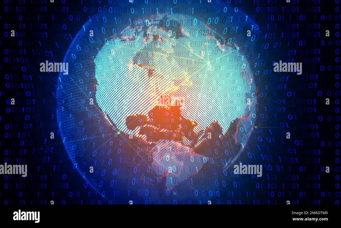 Cyber world network background.Global business technology.Digital world ...