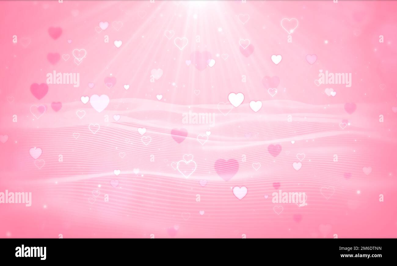 Abstract cute lovely background.Heart pink valentine's day presentation ...