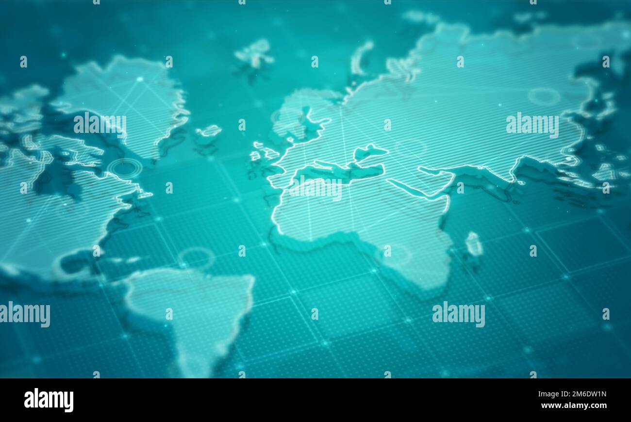 Abstract world map news corporate background.Business digital network ...